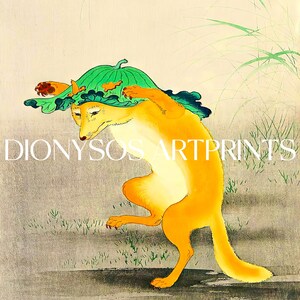 Japanese Kitsune Printable Wall Art, Vintage Fox Painting, Ukiyo-e ...