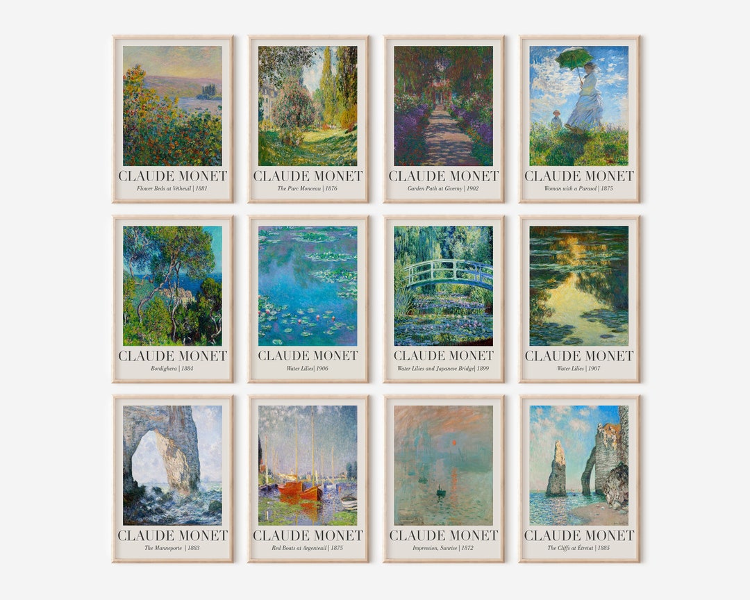 Artful Claude Monet Printable Wall Art, Art Exhibition Poster, Vintage ...