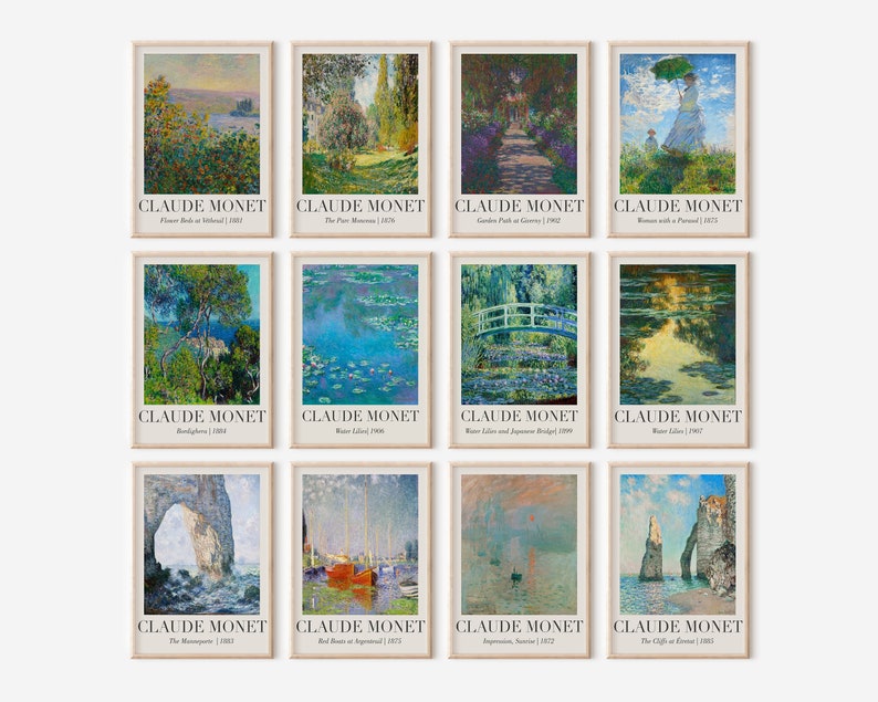 Artful Claude Monet Printable Wall Art, Art Exhibition Poster, Vintage ...