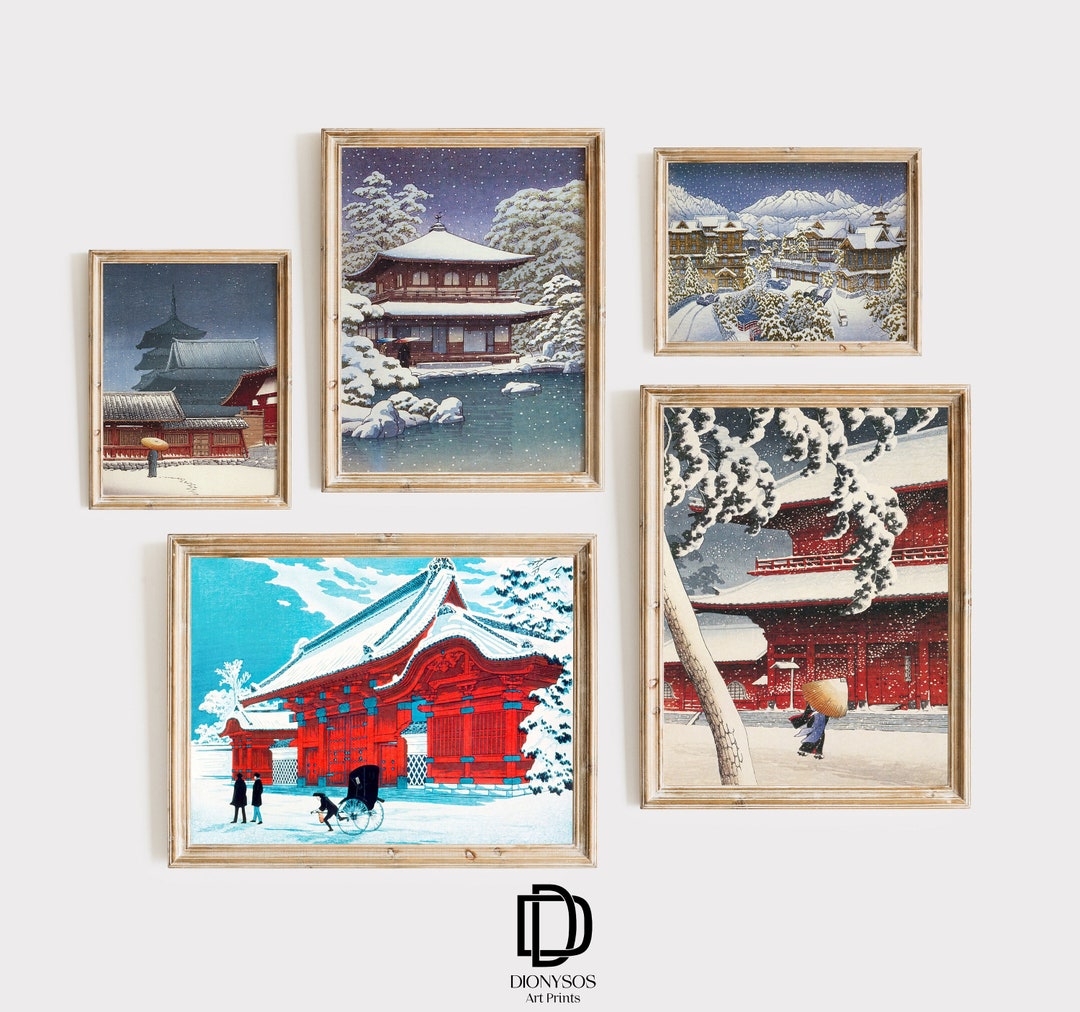 Japanese Winter Printable Wall Art, Snowy Landscape Print, Vintage ...