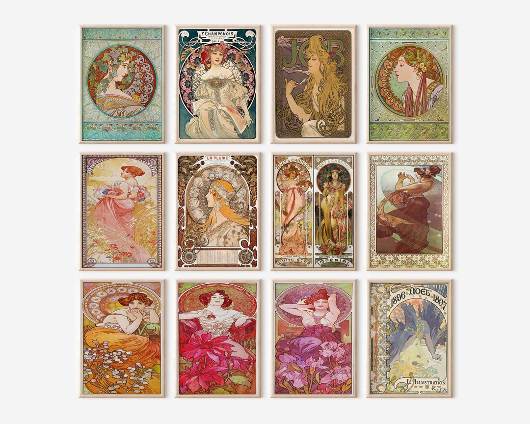 Artful Alphonse Mucha Printable Wall Art Set of 12, Vintage Mucha ...