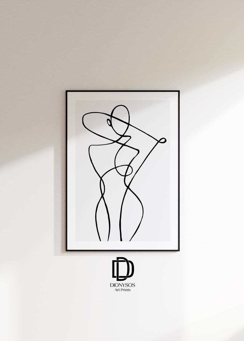 Woman Line Drawing Art Print Feminine One Line Wall Home - Etsy