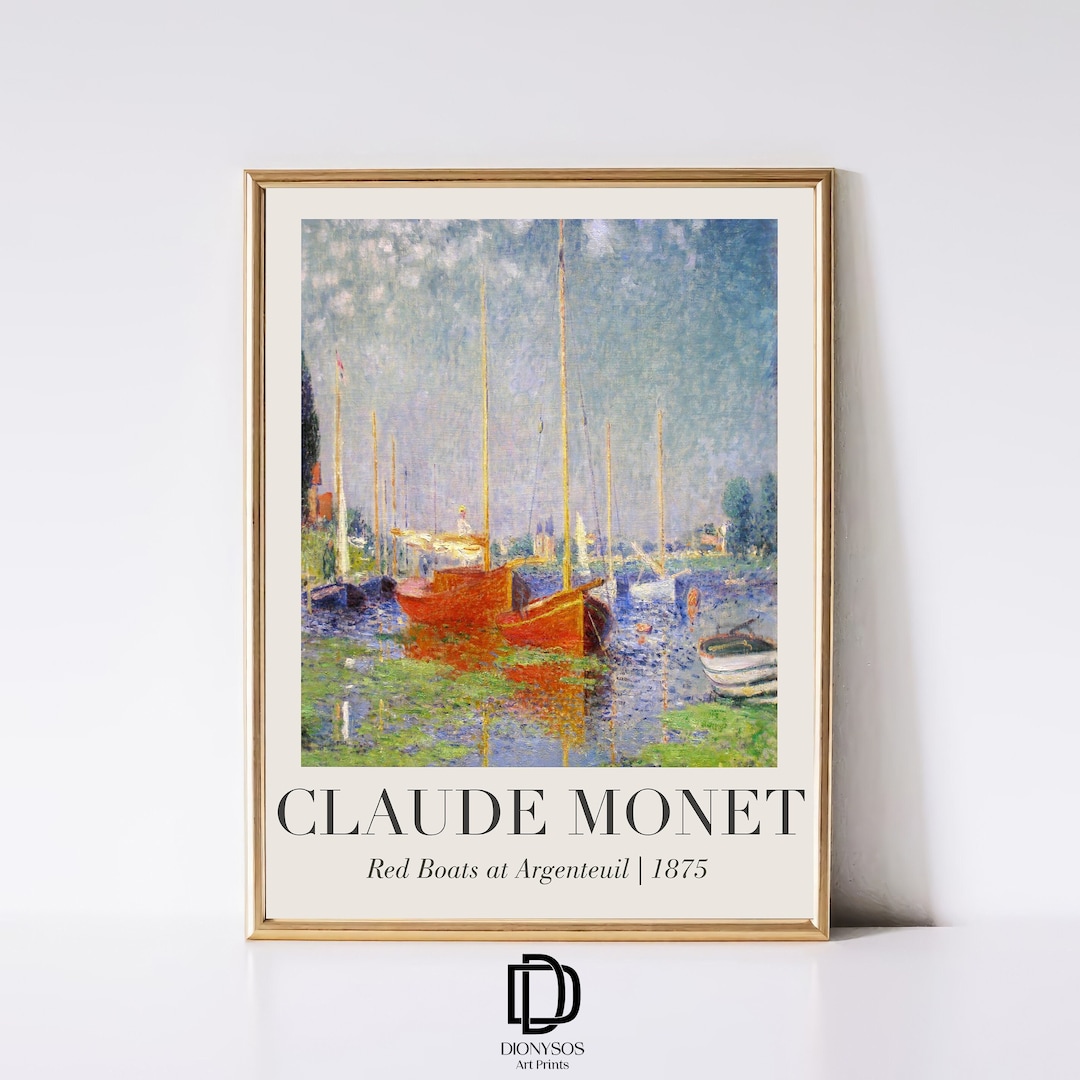 Claude Monet Red Boats Print, Artful Seascape Wall Art, Monet PRINTABLE ...
