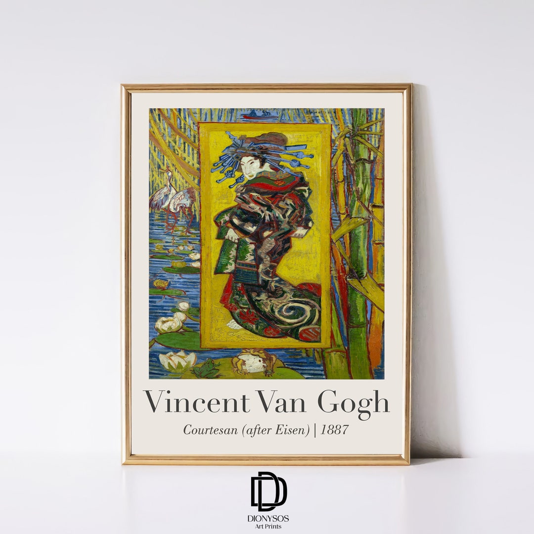 Van Gogh Japanese Exhibition Poster, Geisha Woman Print (digital ...
