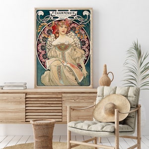 Alphonse Mucha Set of 6 Prints, Mucha Exhibition Art Poster Set ...
