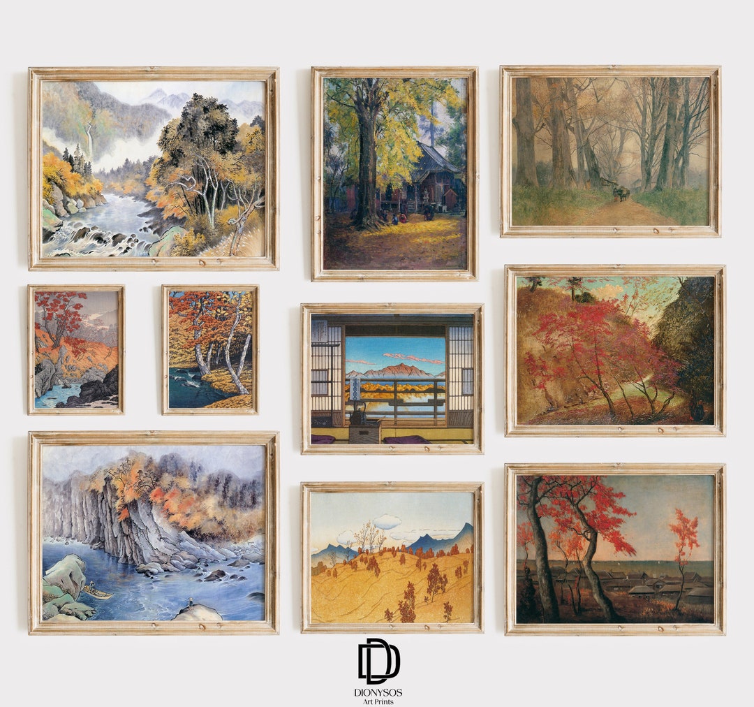 Japanese Fall Landscape Gallery Wall Prints, Artful Autumn Art Prints ...