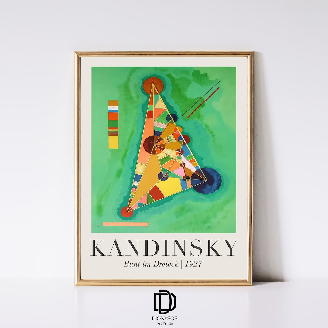 Wassily Kandinsky Geometric Wall Art, Abstract Triangle Print, Digital ...