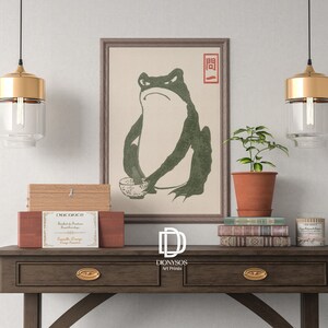 Japanese Matsumoto Hoji Frog Print, Vintage Frog Woodblock Poster ...