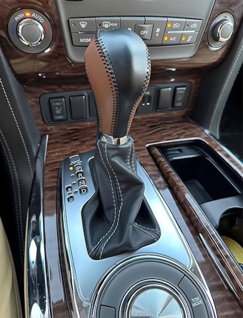 Genuine Leather Automatic at Gear Shift Knob Cover Protector. Fits ...