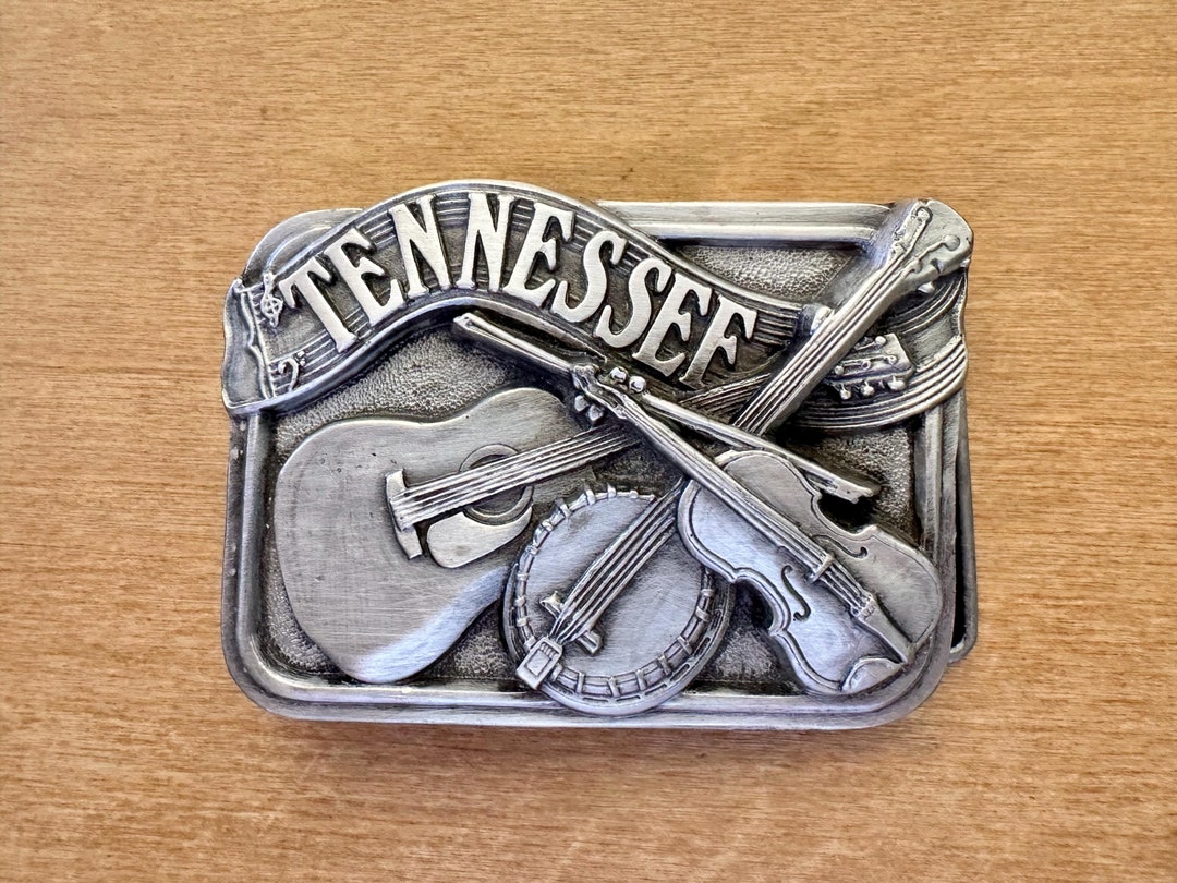 Tennessee 1985 Bergamot Brass Works Silver Metal Tone Music Belt Buckle ...