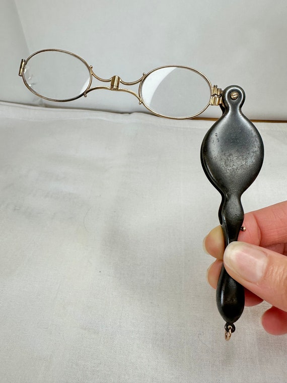 14k Gold Rimmed Folding Flip Out Lorgnette Opera Spec… - Gem