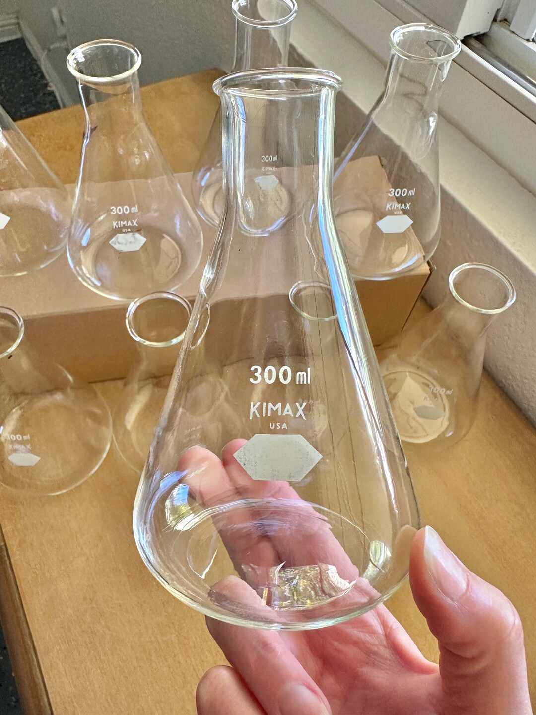 Kimax Erlenmeyer Conical Flask Vintage Science Lab Equipment, 10 ...