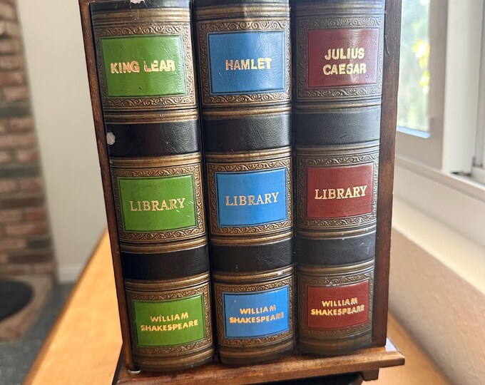 Shakespeare Bookshelf Secret Hidden Wood Jewelry Box Four Lined ...