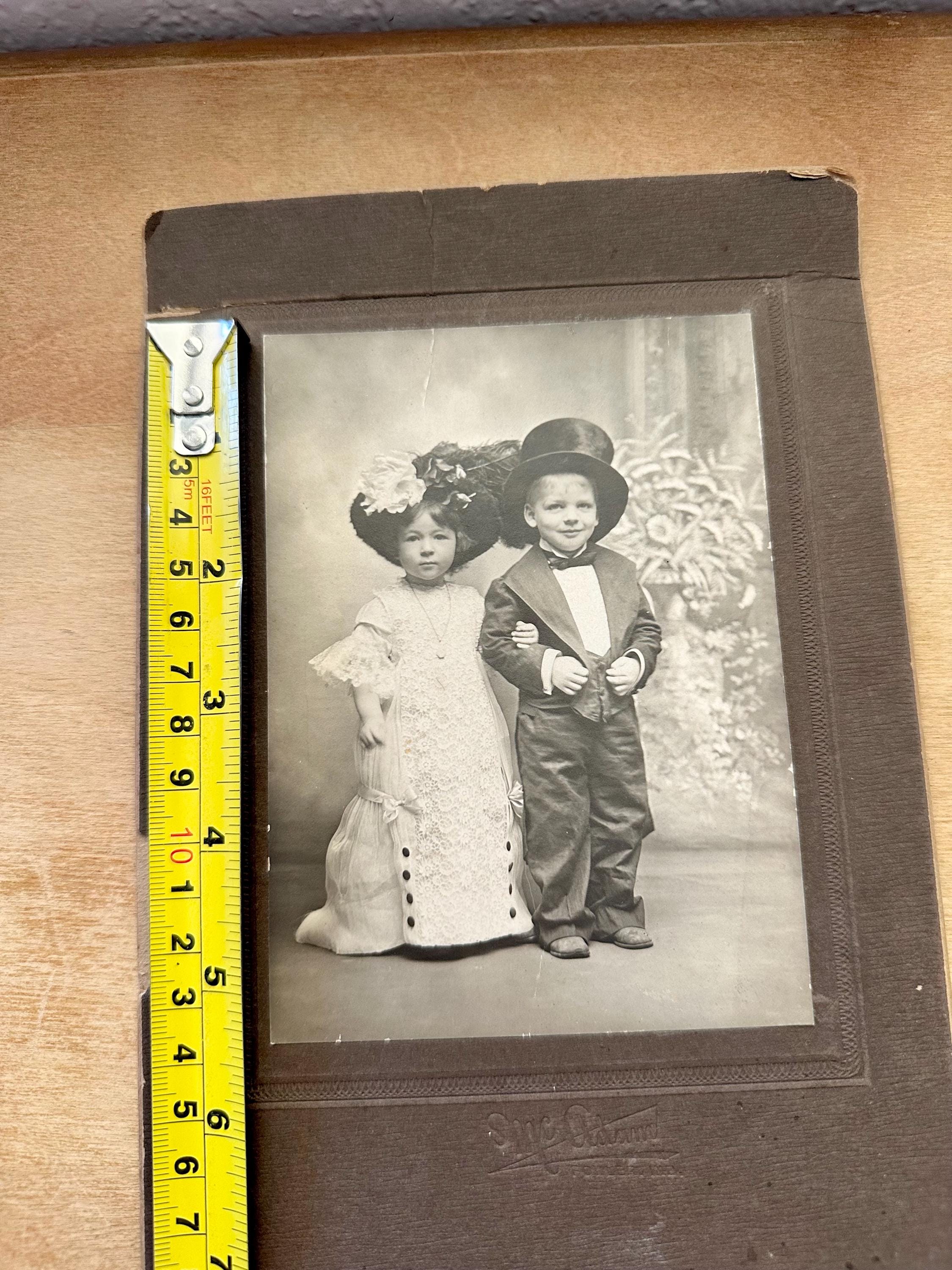 Antique Unique Early 1900s Little People Couple Black and White Studio ...