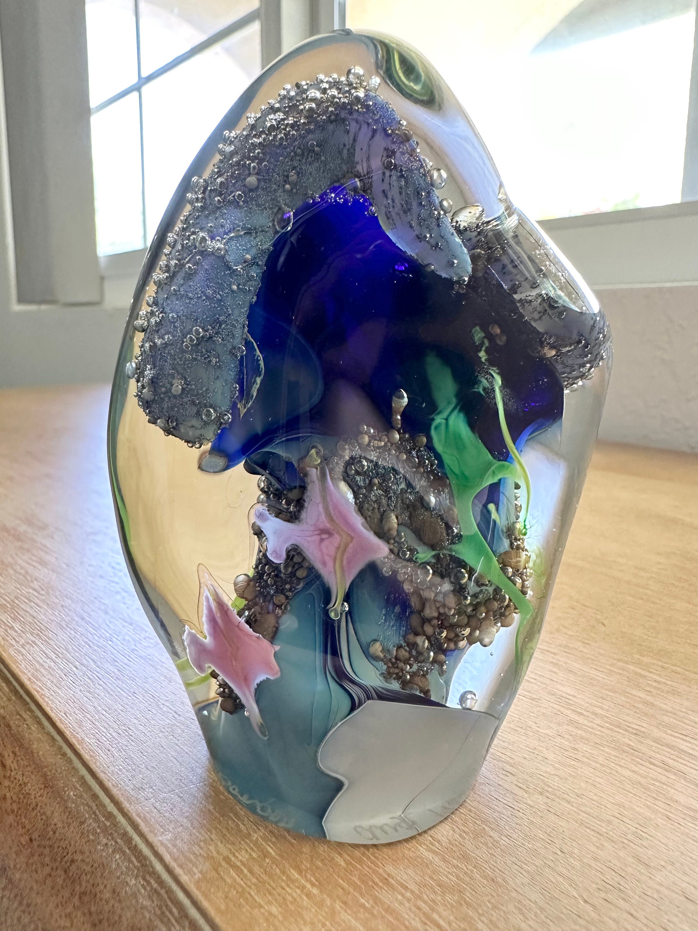 Zellique Art Glass Reef Ocean/sea Wave Sculpture Paperweight - Etsy