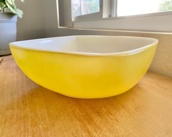 Yellow Pyrex Square Bowl - Etsy