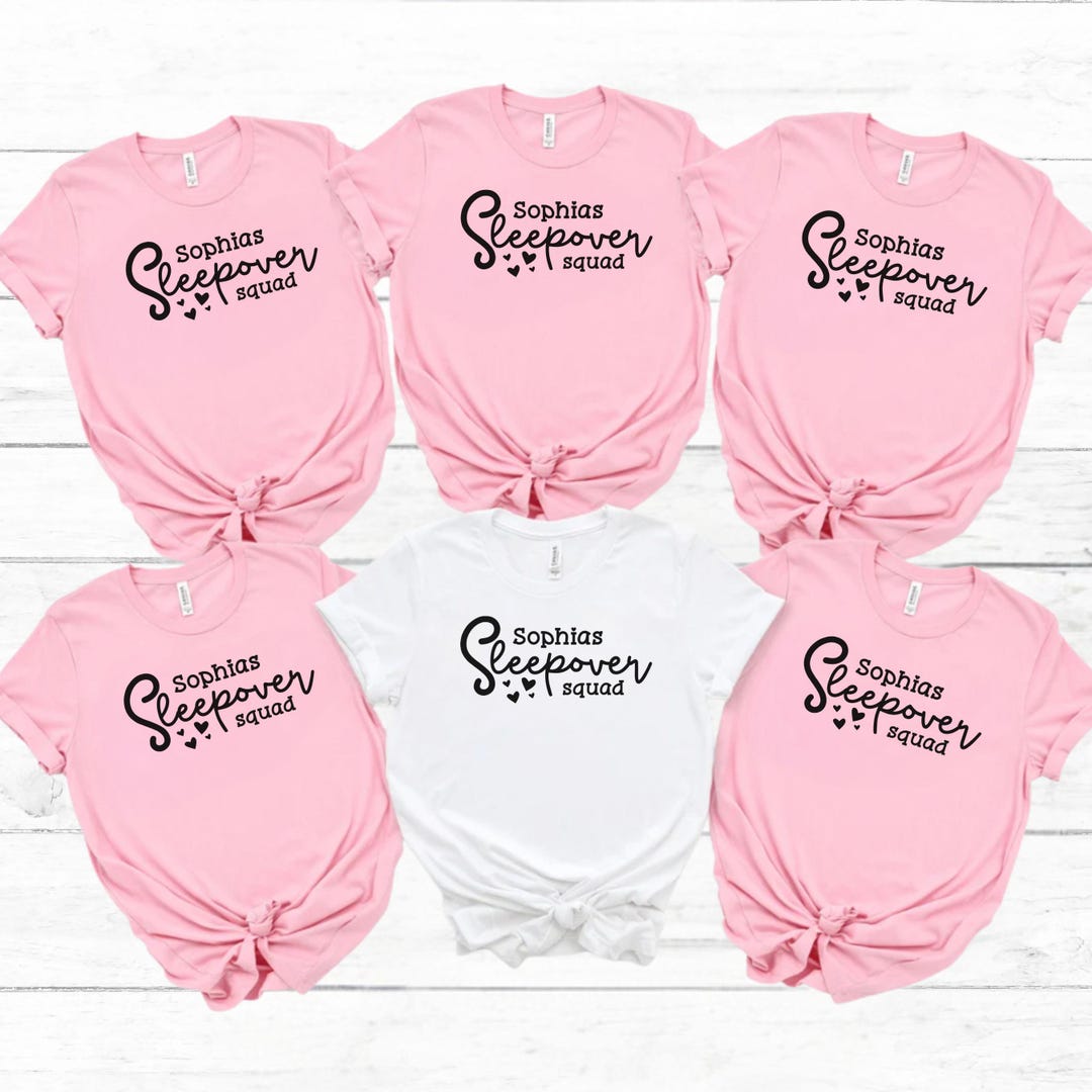 Personalized Sleepover Squad Shirts Matching Slumber Party Birthday ...