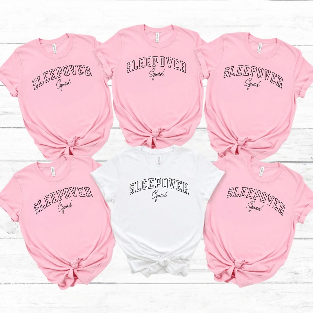 Sleepover Squad Shirts Matching Slumber Party Birthday Group Tee ...