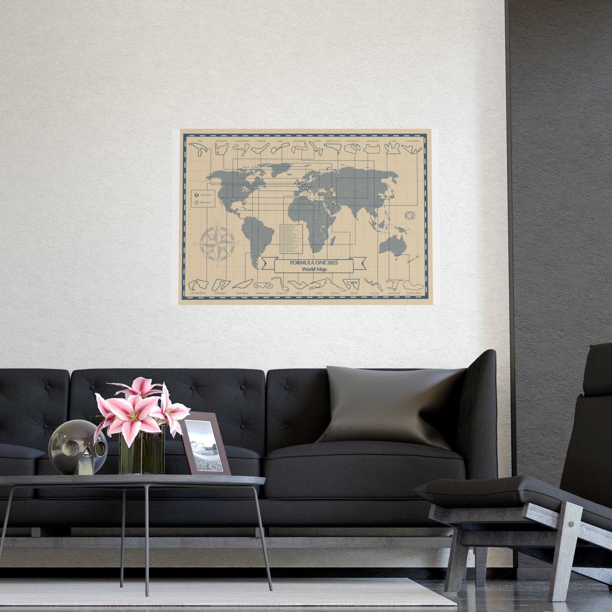 Formula One 2025 World Map - Etsy Australia