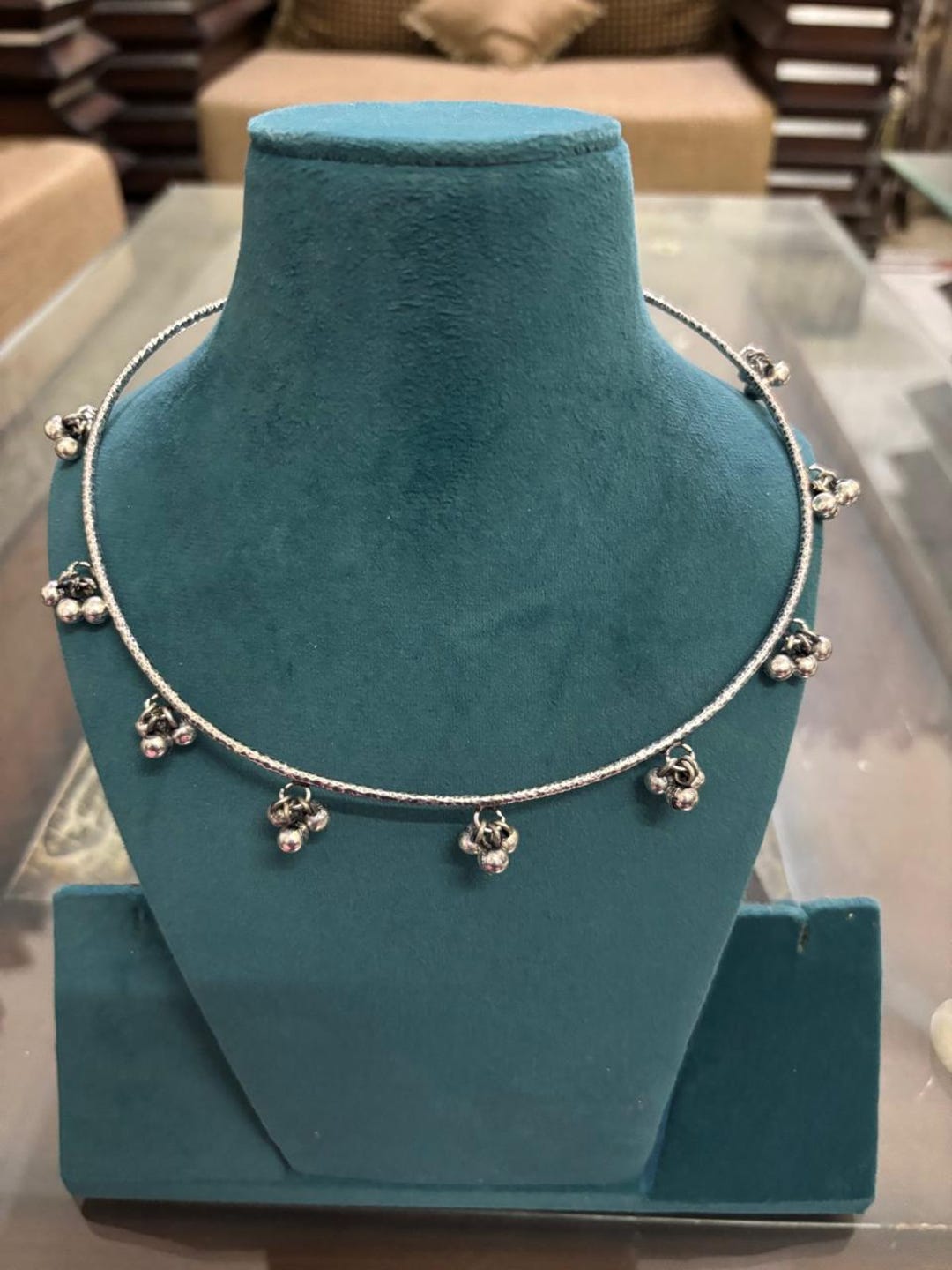 Indian Jaipuri Jewlery Set Silver Jewelry Choker Necklace Set Gift ...