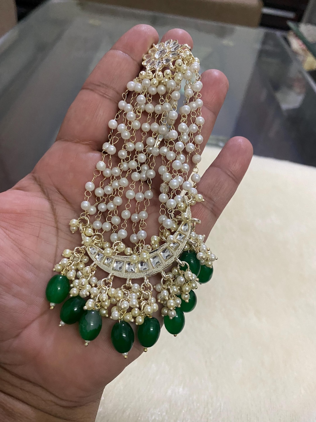 Green Jhumar Side Pasaa Tikka Side Bridal Side Tikka Bridal Tikka Pasaa ...