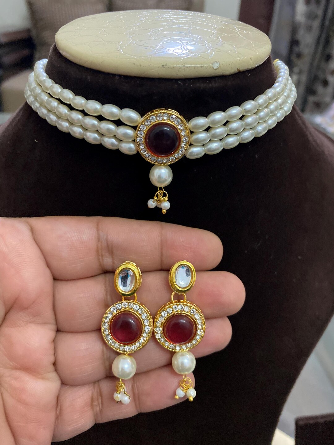 Jewellery Bollywood Wedding Bridal Choker Wedding Jewellery Mehroon ...