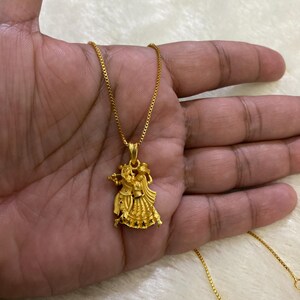 Gold Plated Indian Lord Gopal Pendent Gold Plated Radha Krishna Pendent ...