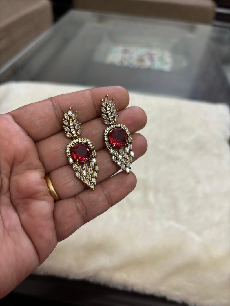 American Diamond Bali Jhumki Diamond Jhumka India Zumki Bali Jhumka ...