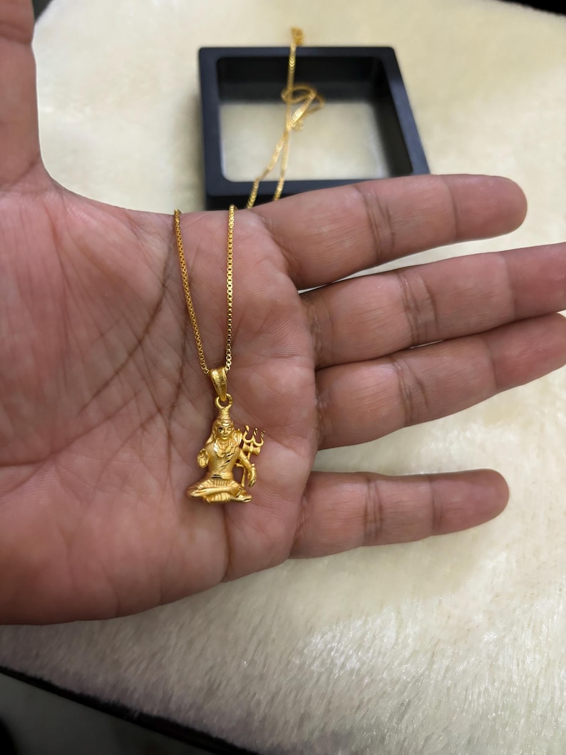 Gold Plated Shiva Ji Pendant Necklace: Indian Jewelry Set - Etsy