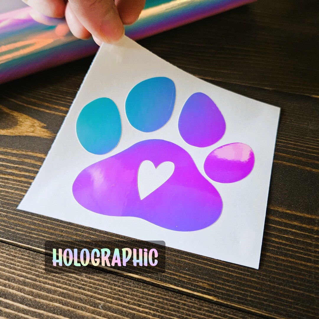 Dog Paw Heart Decal for Car Bumper Sticker Paw Print Window Sticker Car ...