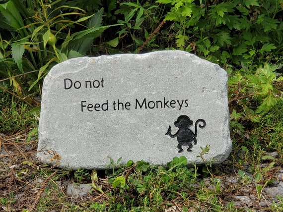 Do Not Feed the Monkeys Stone Funny Home and Garden Gift for - Etsy