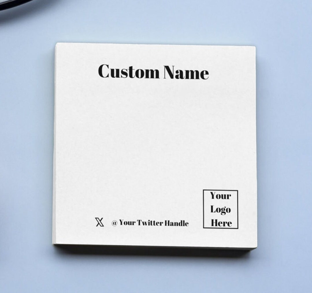 Custom Sticky Note Pad With Name, Logo, Branding Stationery ...