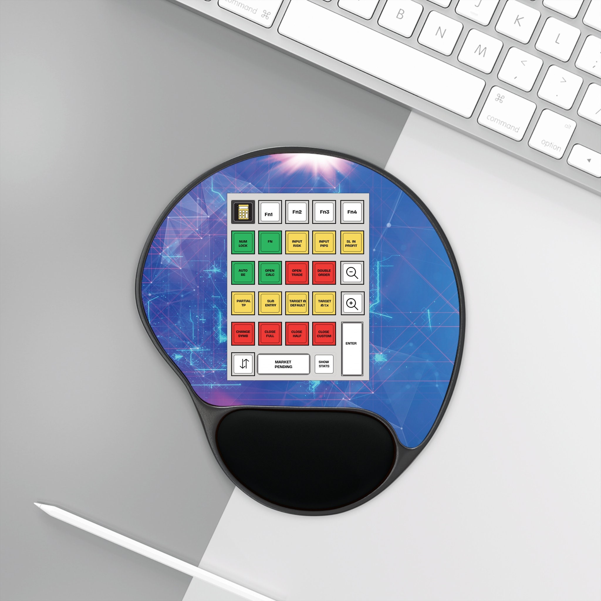 Day Trader Hotkey Design Ergonomic Mouse Pad With Wrist Rest - Etsy