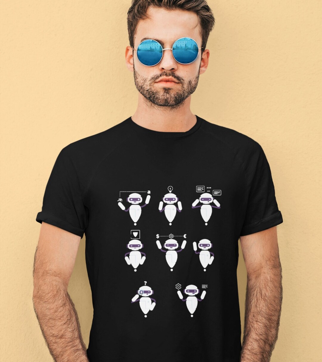 AI Bot Short Sleeve T-shirt, AI User and Creator Top, Cute AI Tee for ...