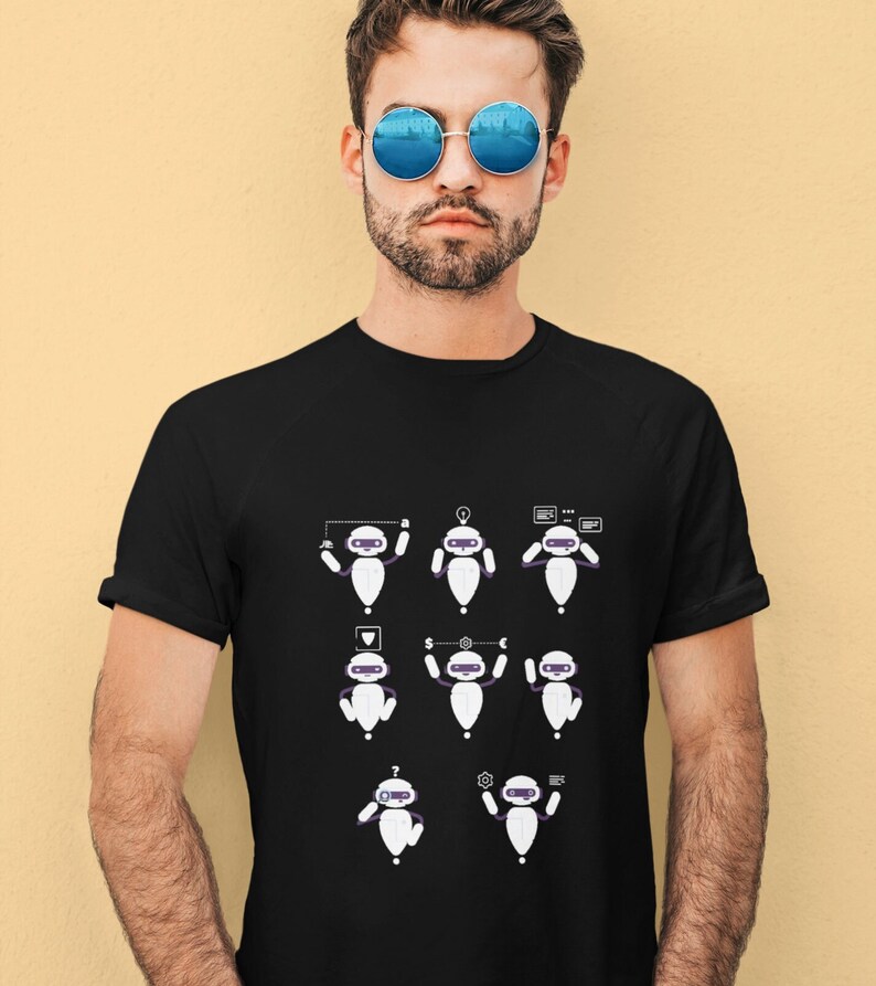 AI Bot Short Sleeve T-shirt, AI User and Creator Top, Cute AI Tee for ...