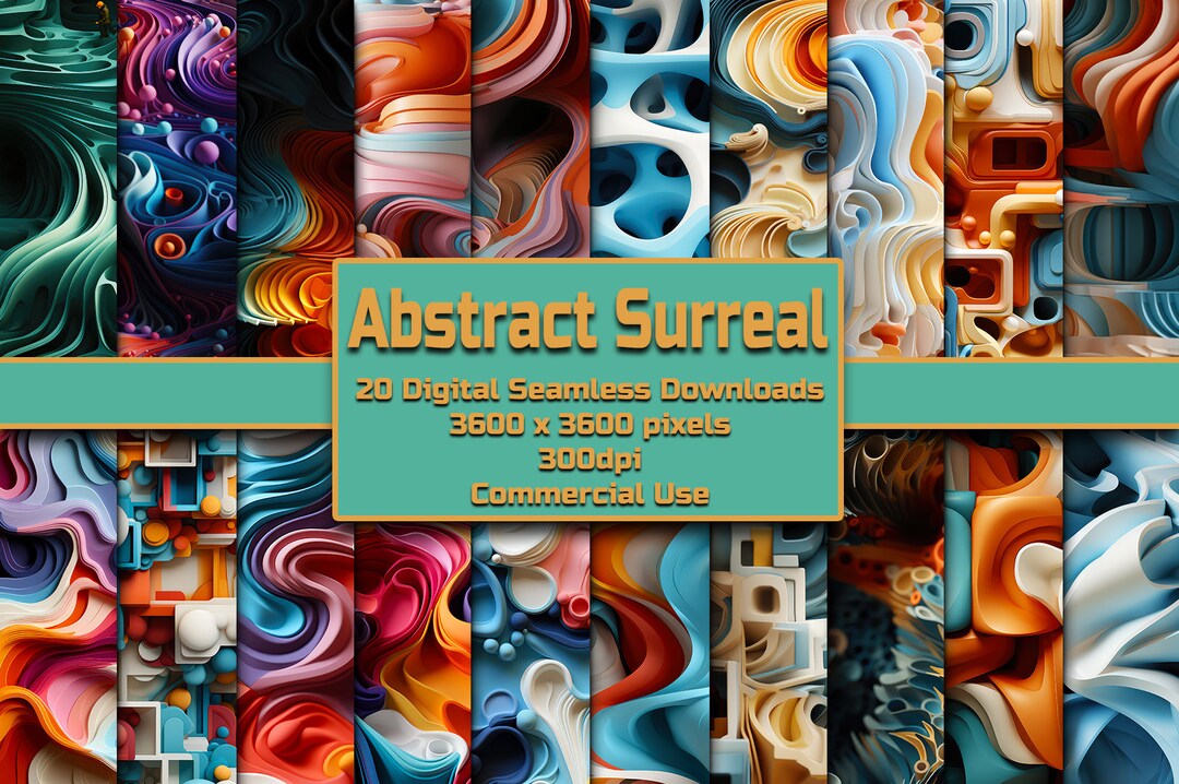 Abstract Surreal Pattern Digital Download Tile Background 3D Rendered ...