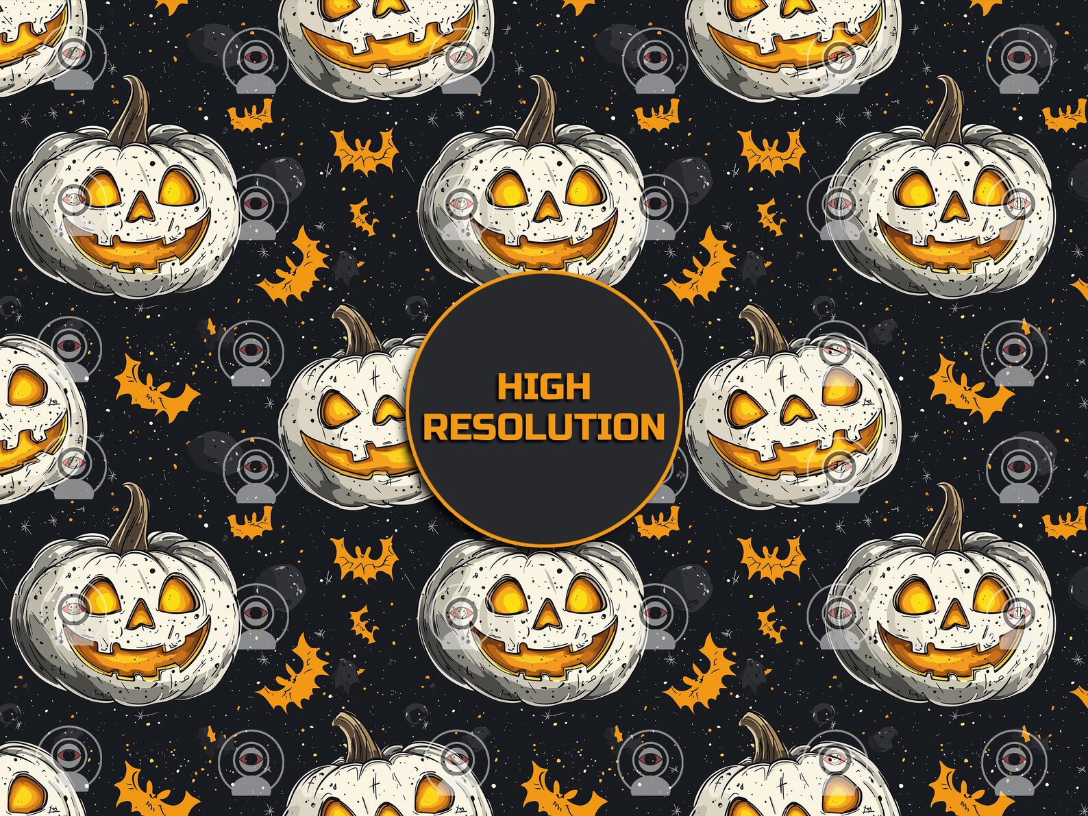 Jack-o-lantern Seamless Pattern Digital Download Tile Background ...