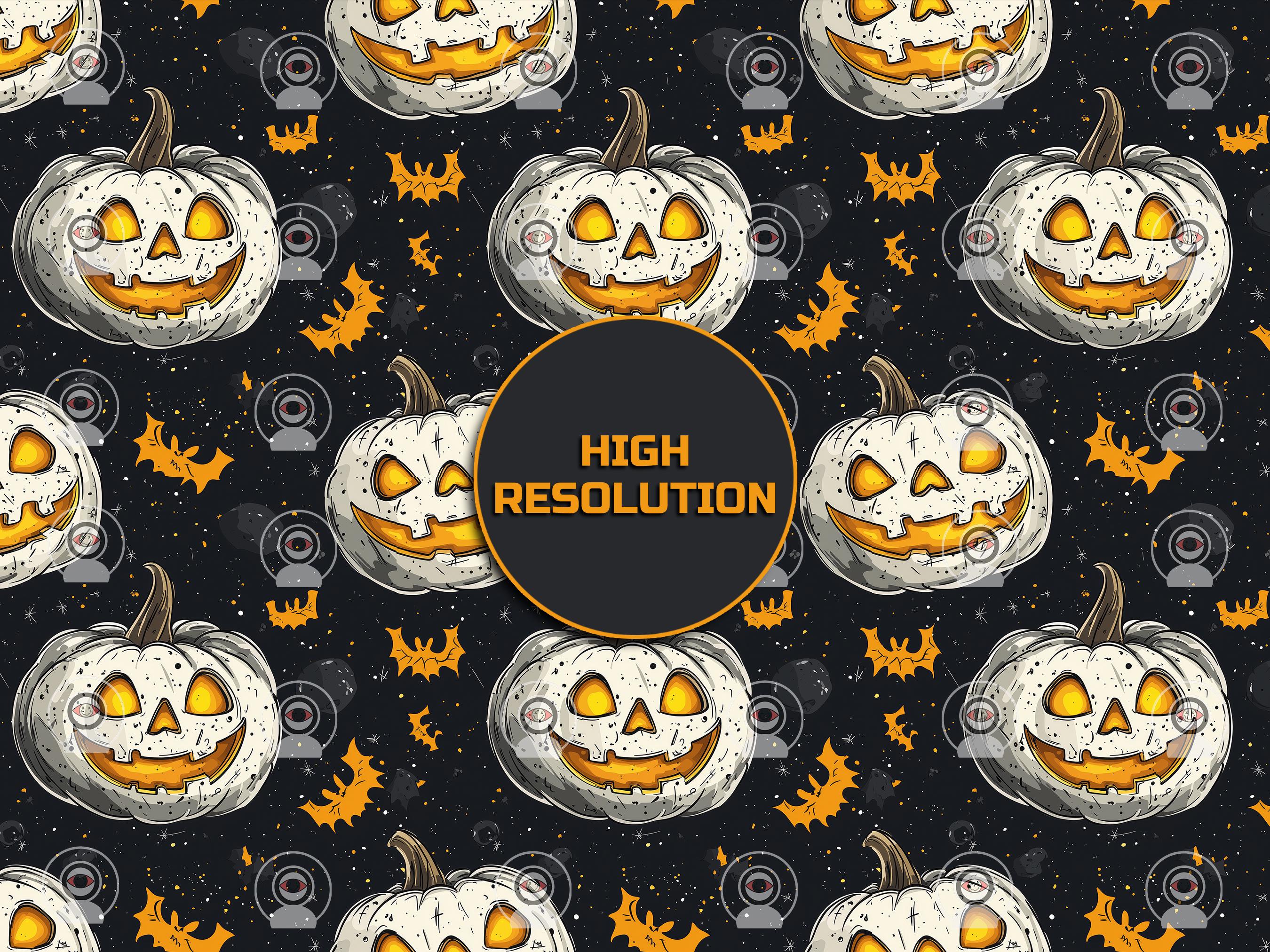 Jack-o-lantern Seamless Pattern Digital Download Tile Background ...