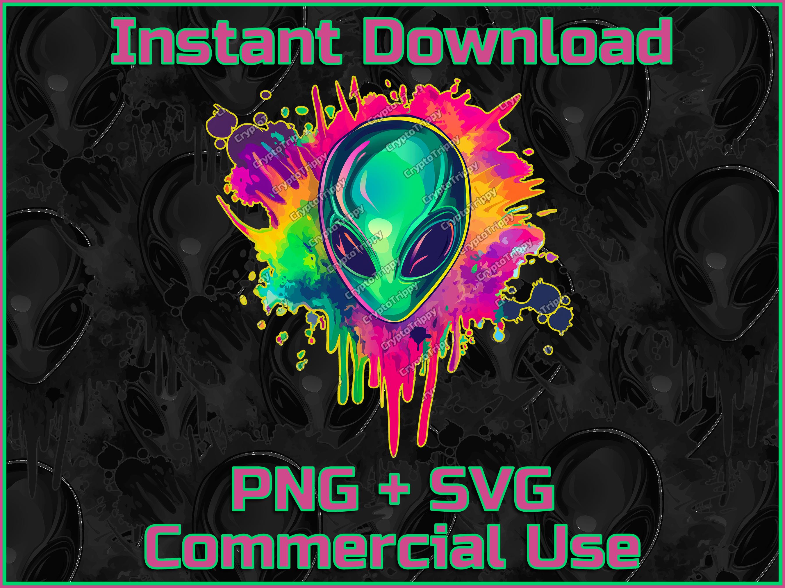 Graffiti Alien Digital Download Transparent PNG SVG Psychedelic Trippy ...
