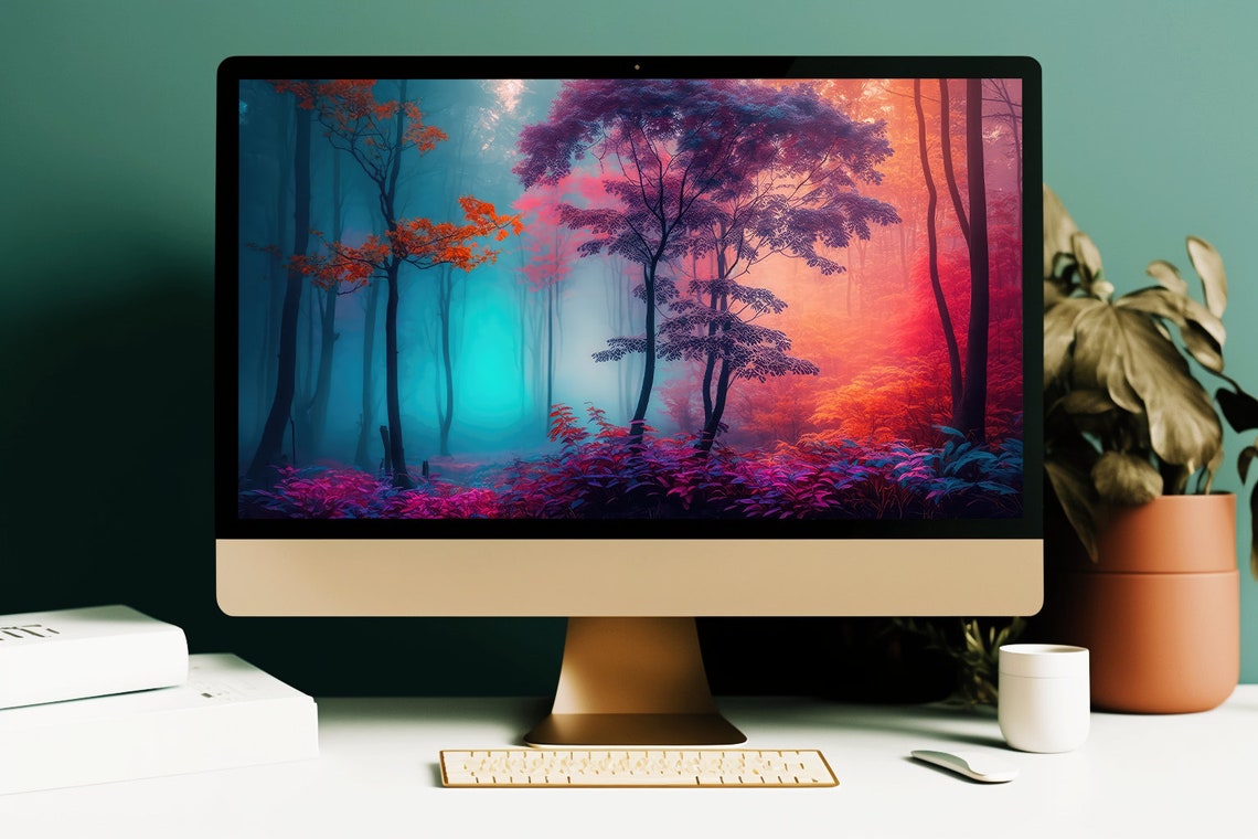 Ethereal Forest Desktop Wallpaper 12 Digital Download Backgrounds ...
