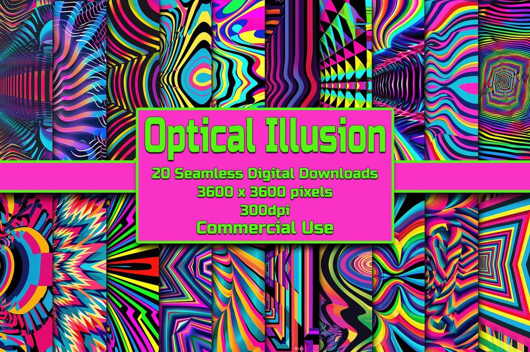 Trippy Illusion Seamless Pattern Digital Download Tile Background ...