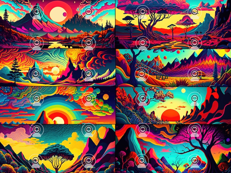 Trippy Landscape Desktop Backgrounds 8 Digital Download Backgrounds ...