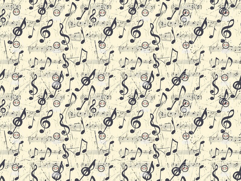 Musical Notes Seamless Pattern Digital Download Tile Background Music ...