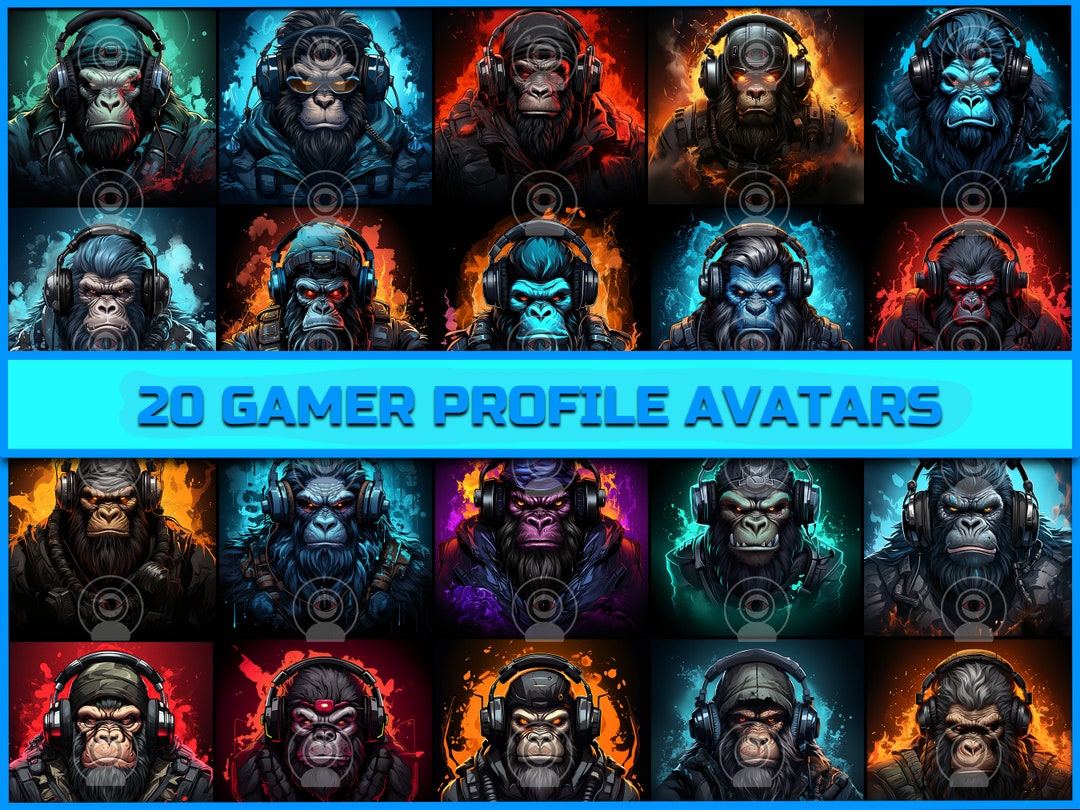 Epic Gorilla Gamer 20 Digital Download Gaming Profile Logos, High ...