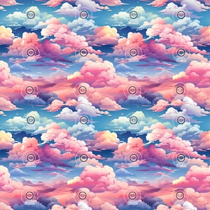 Pastel Clouds Seamless Pattern Digital Download Tile Background Pastel ...