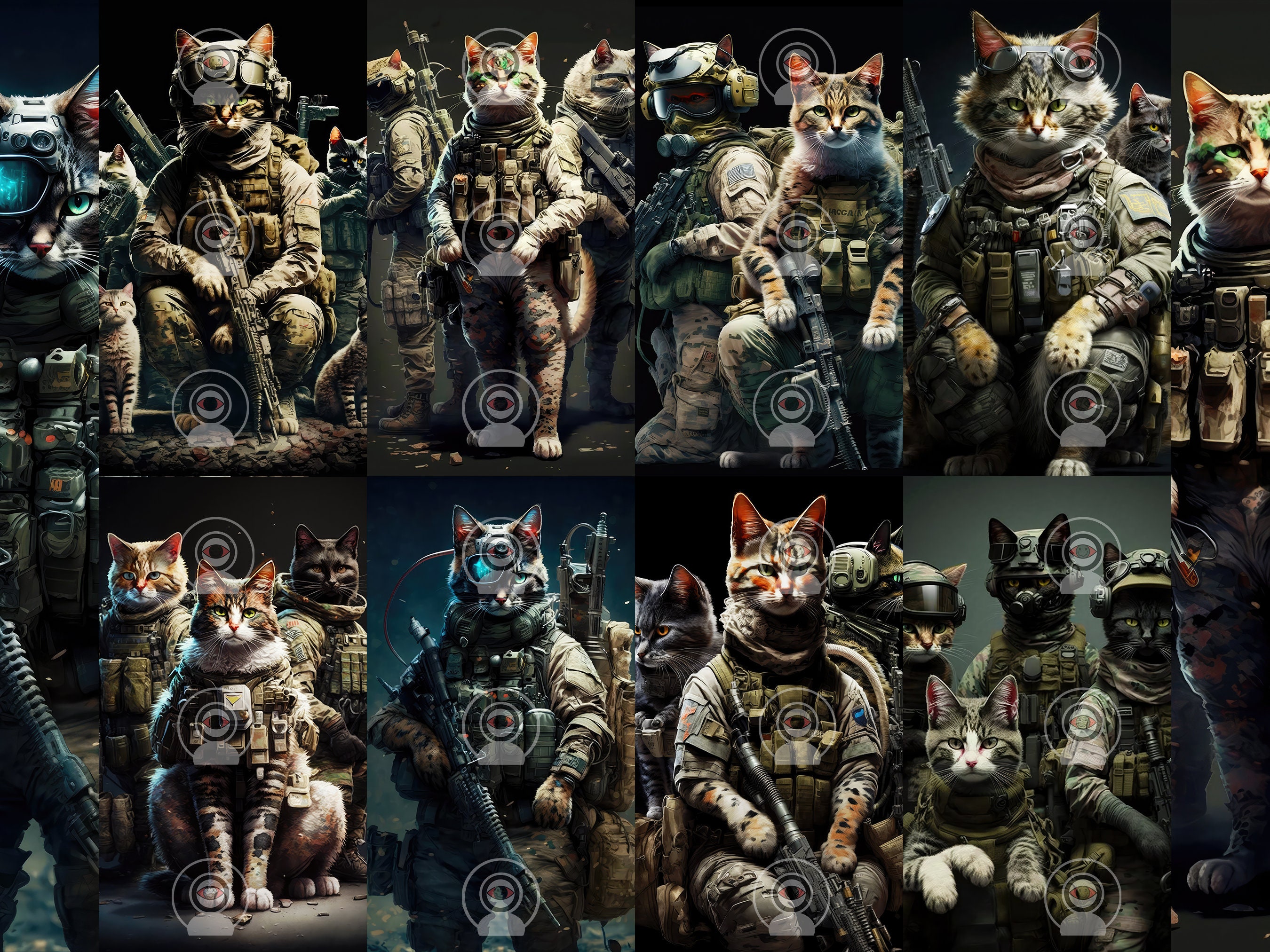 Military Cats Phone Wallpaper 8 Digital Download Backgrounds iPhone ...