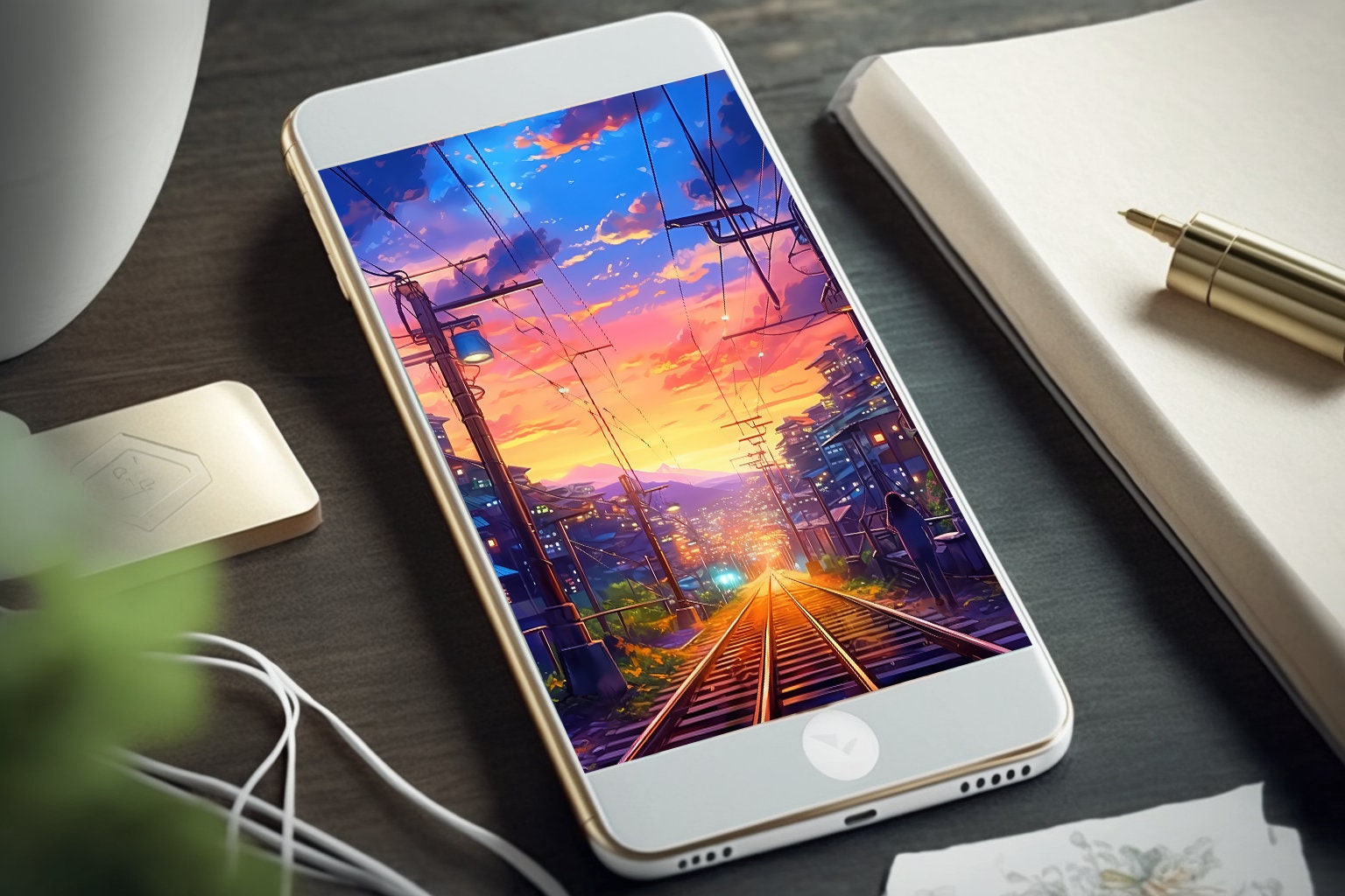 Anime Lofi Landscape Phone Wallpaper 16 Digital Download Background ...