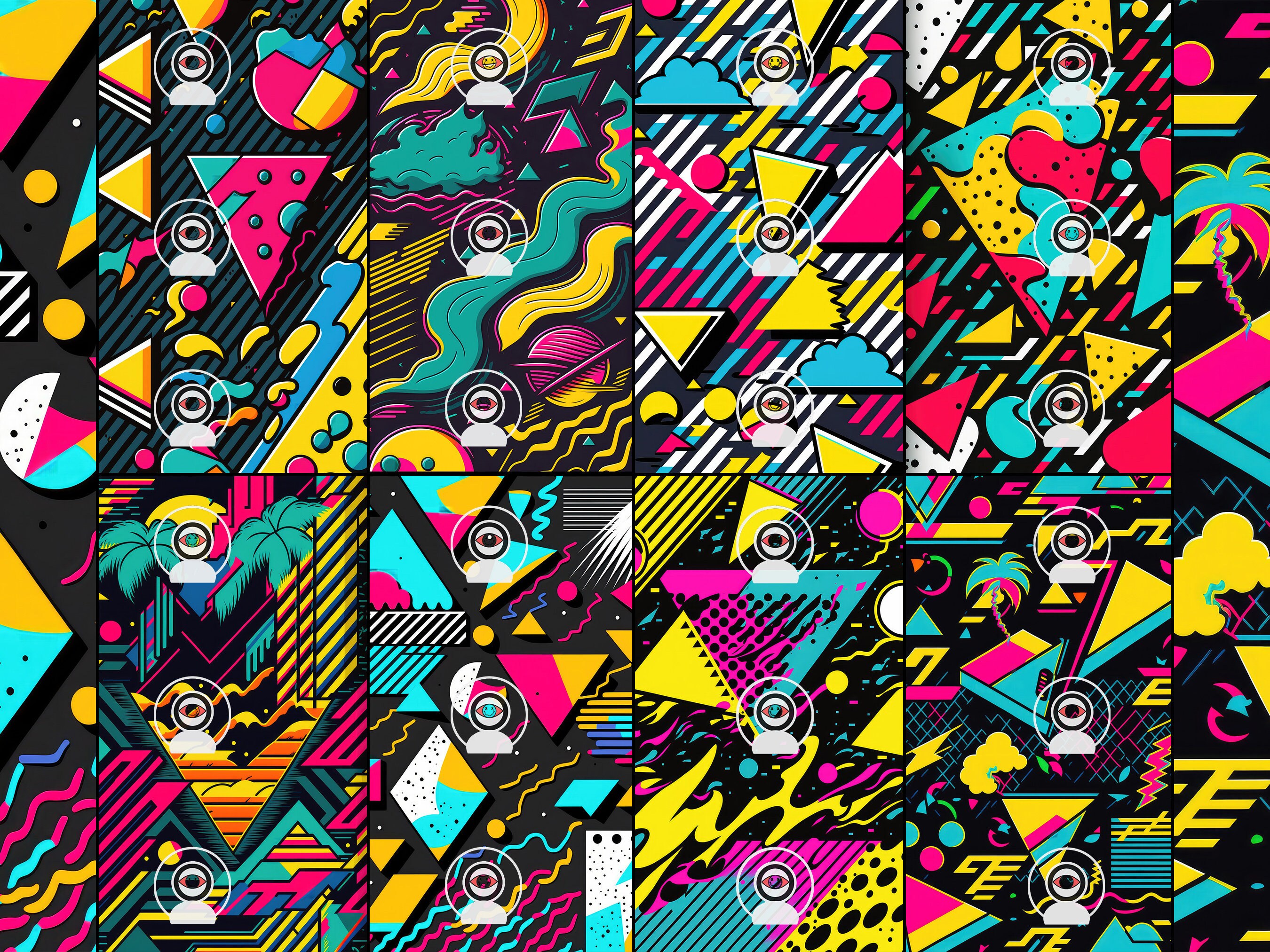 Retro 80's Phone Wallpaper 12 Digital Download iPhone Backgrounds ...
