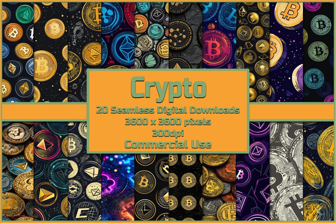 Crypto Seamless Pattern Digital Download Tile Background Printable ...