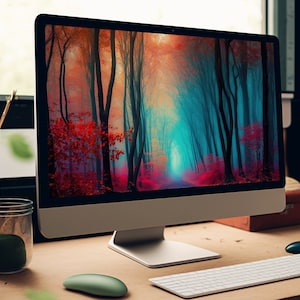 Ethereal Forest Desktop Wallpaper 12 Digital Download Backgrounds ...